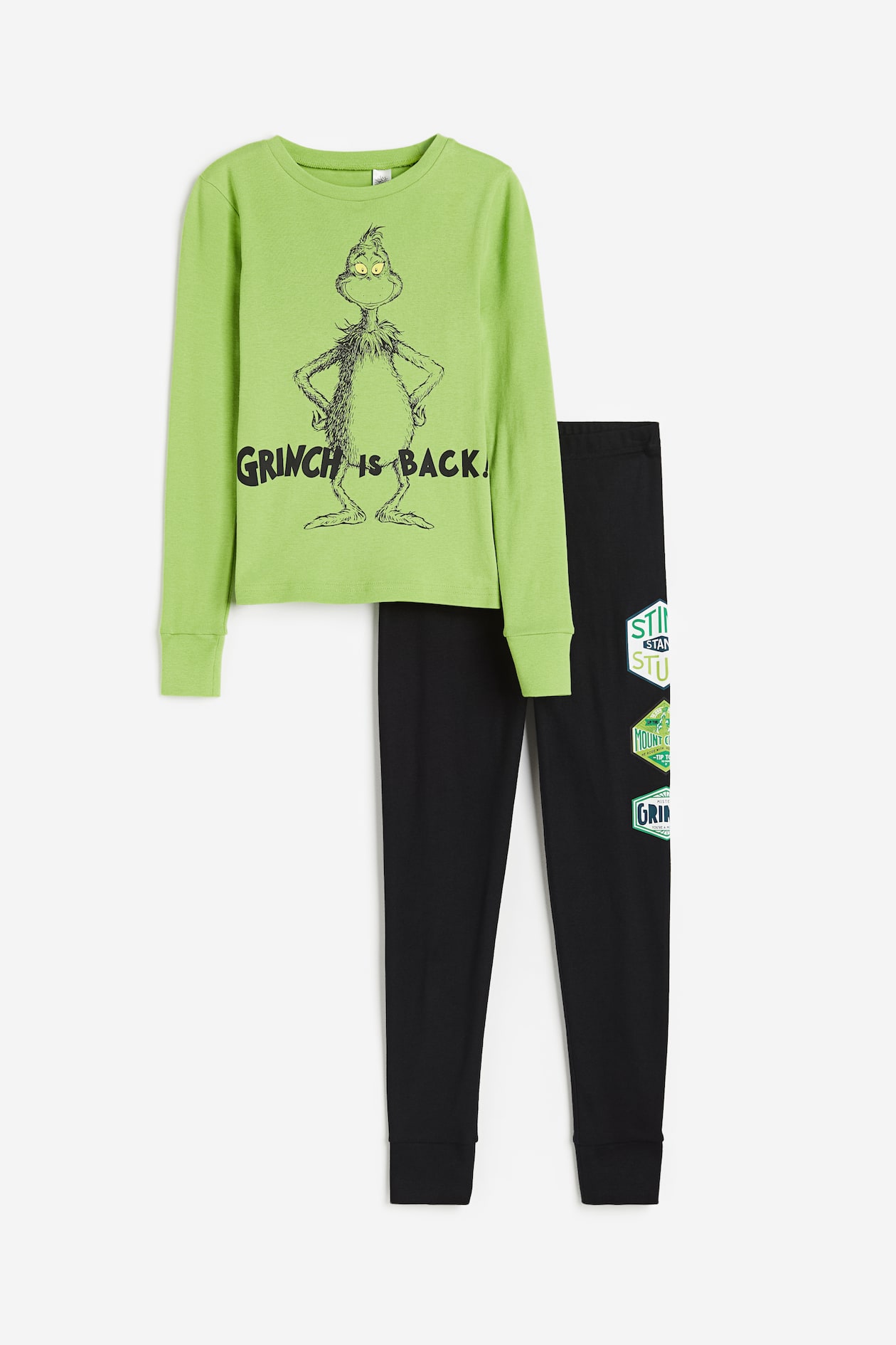 Green/The Grinch Printed Jersey Pajamas for kids | H&M CA