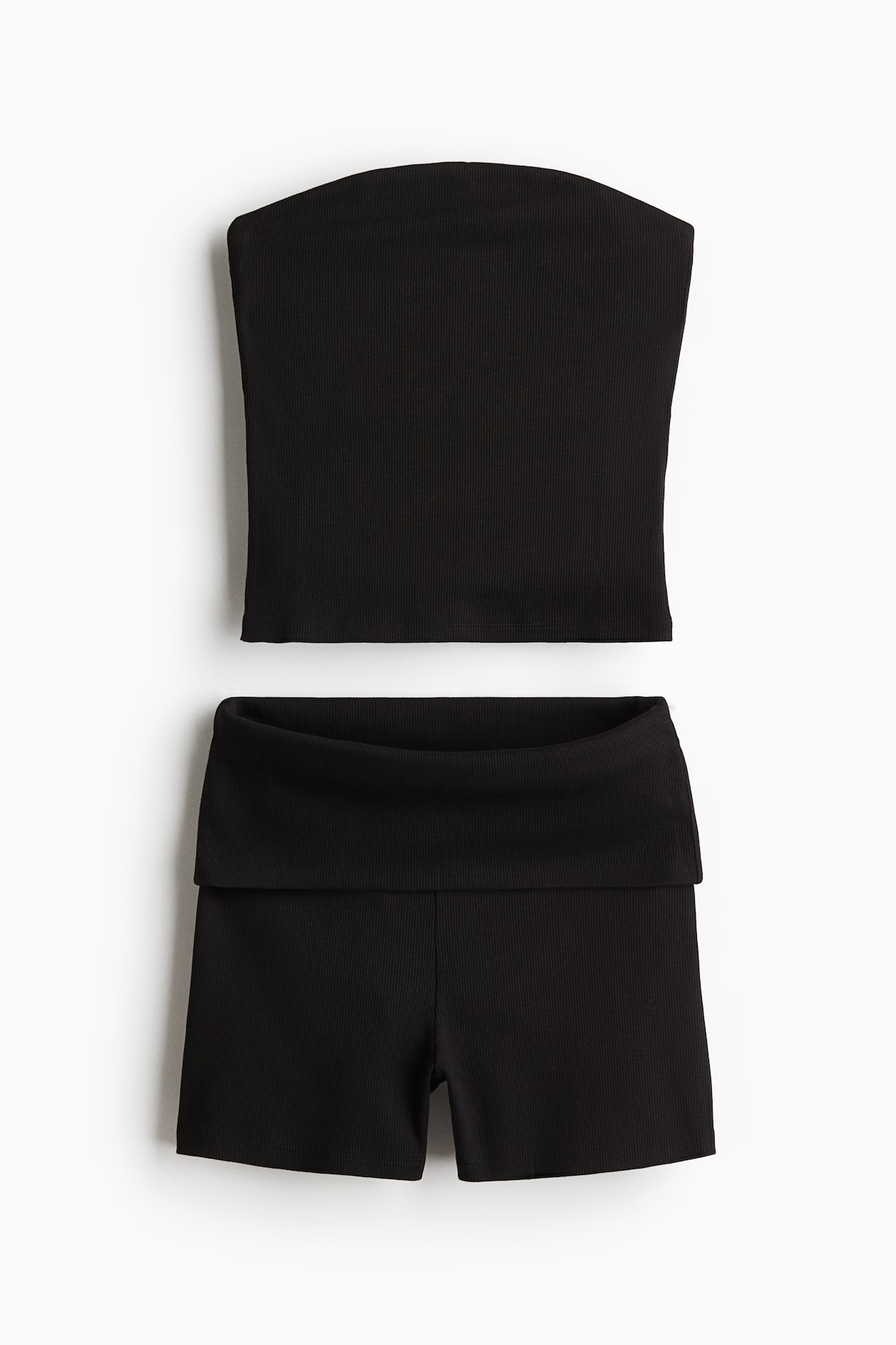Women's Black 2-Piece Tube Top and Shorts Set | H&M US