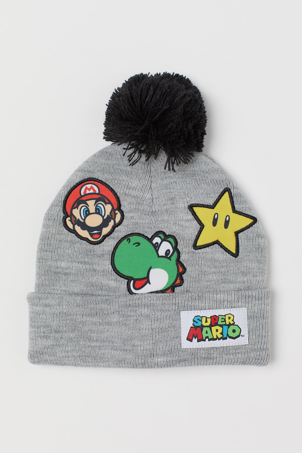 Mütze mit Motiv - Hellgraumeliert/Super Mario - Kids | H&M AT
