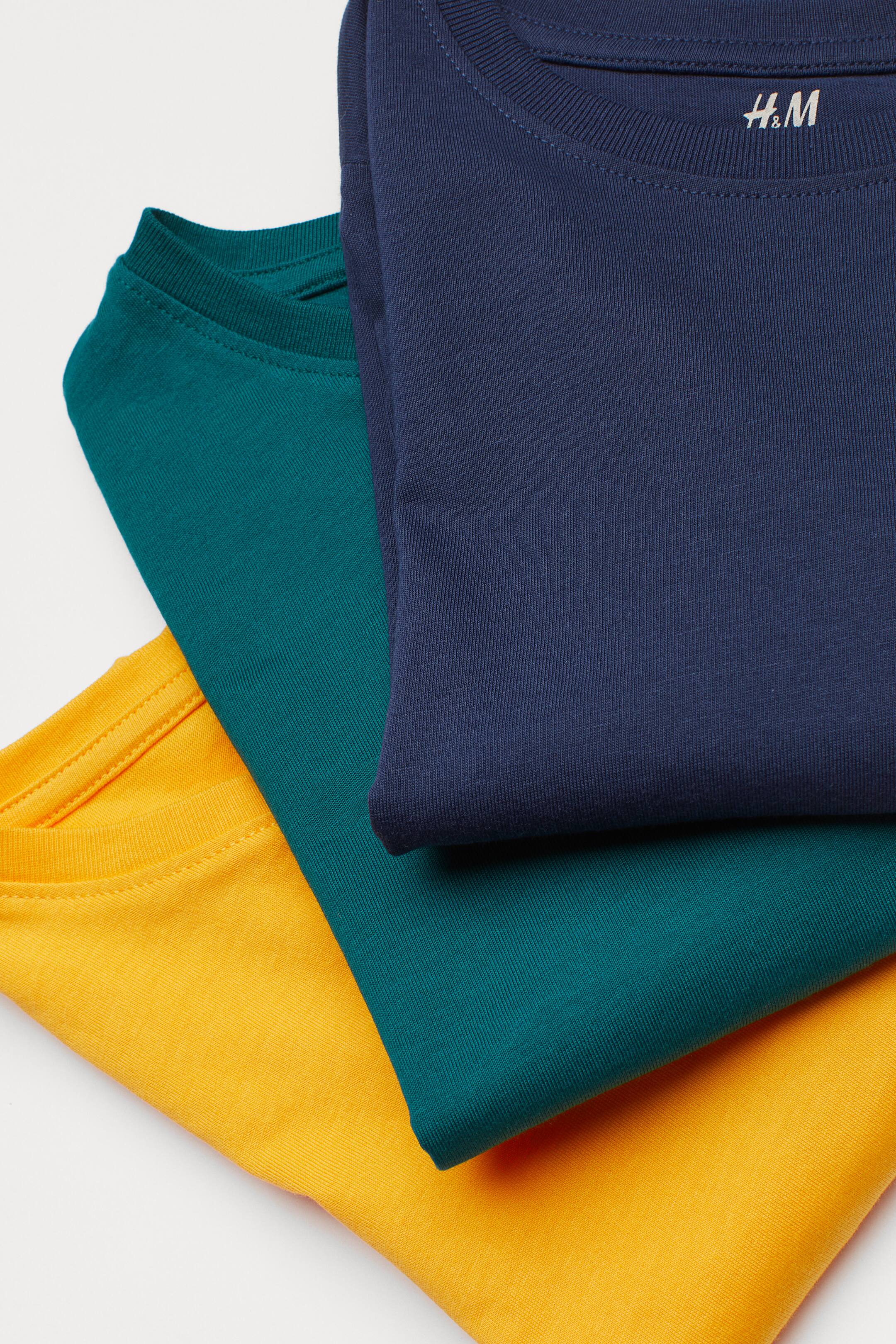 3-pack long-sleeved t-shirts - Yellow - Kids | H&M HK