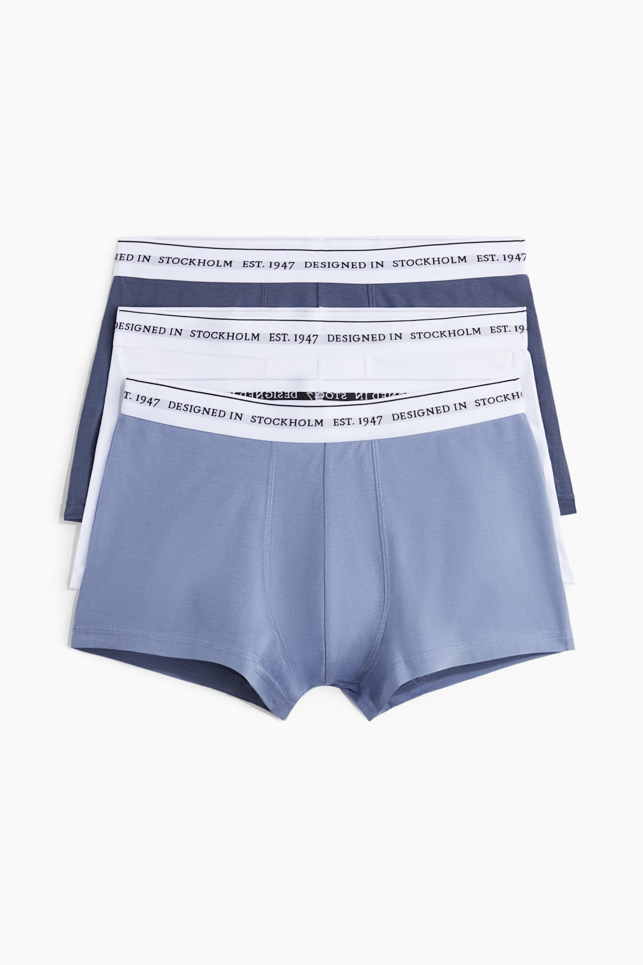 3-pack COOLMAX® short trunks - Light blue/white - Men | H&M US