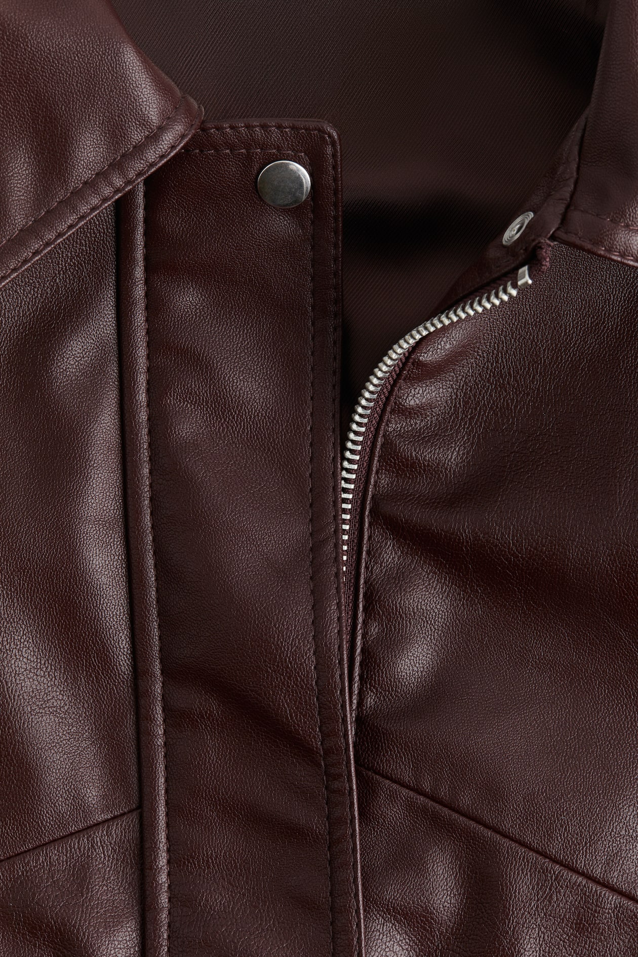 Oversized Coated Jacket - Burgundy - Ladies | H&M PH