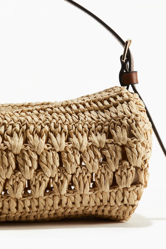 Women's Beige Straw Shoulder Bag | H&M CA