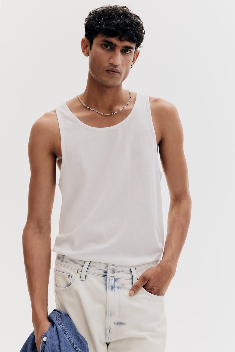 Men's Basic Tank Tops | Black & White Tank Tops | H&M IN
