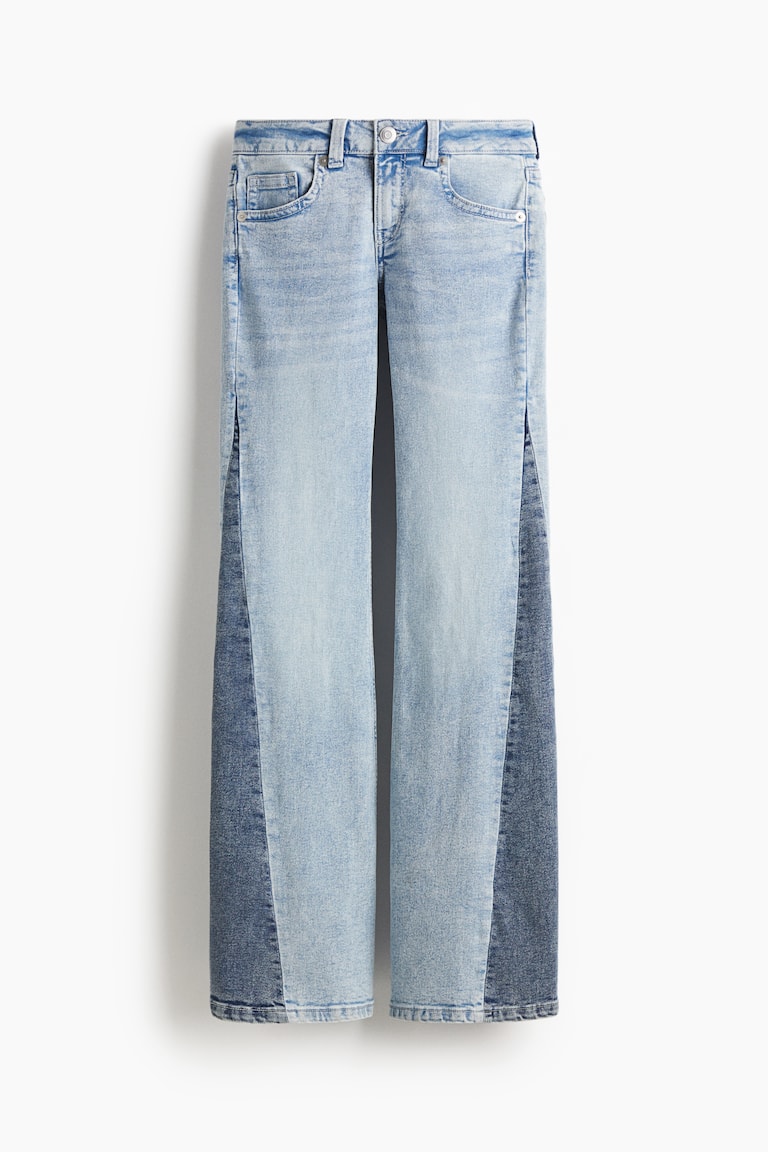 Women's Light denim blue/color block Flared Low Jeans | H&M CA