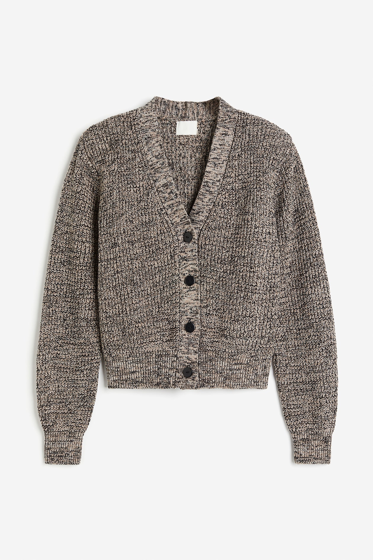 Women's Beige marl Shoulder-pad cardigan | H&M GB