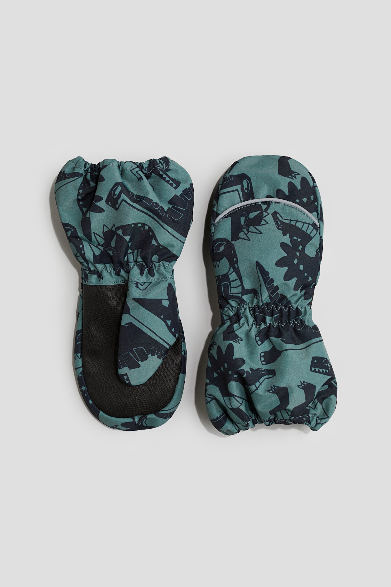 Water-repellent shell mittens - Turquoise/Dinosaurs - Kids | H&M GB