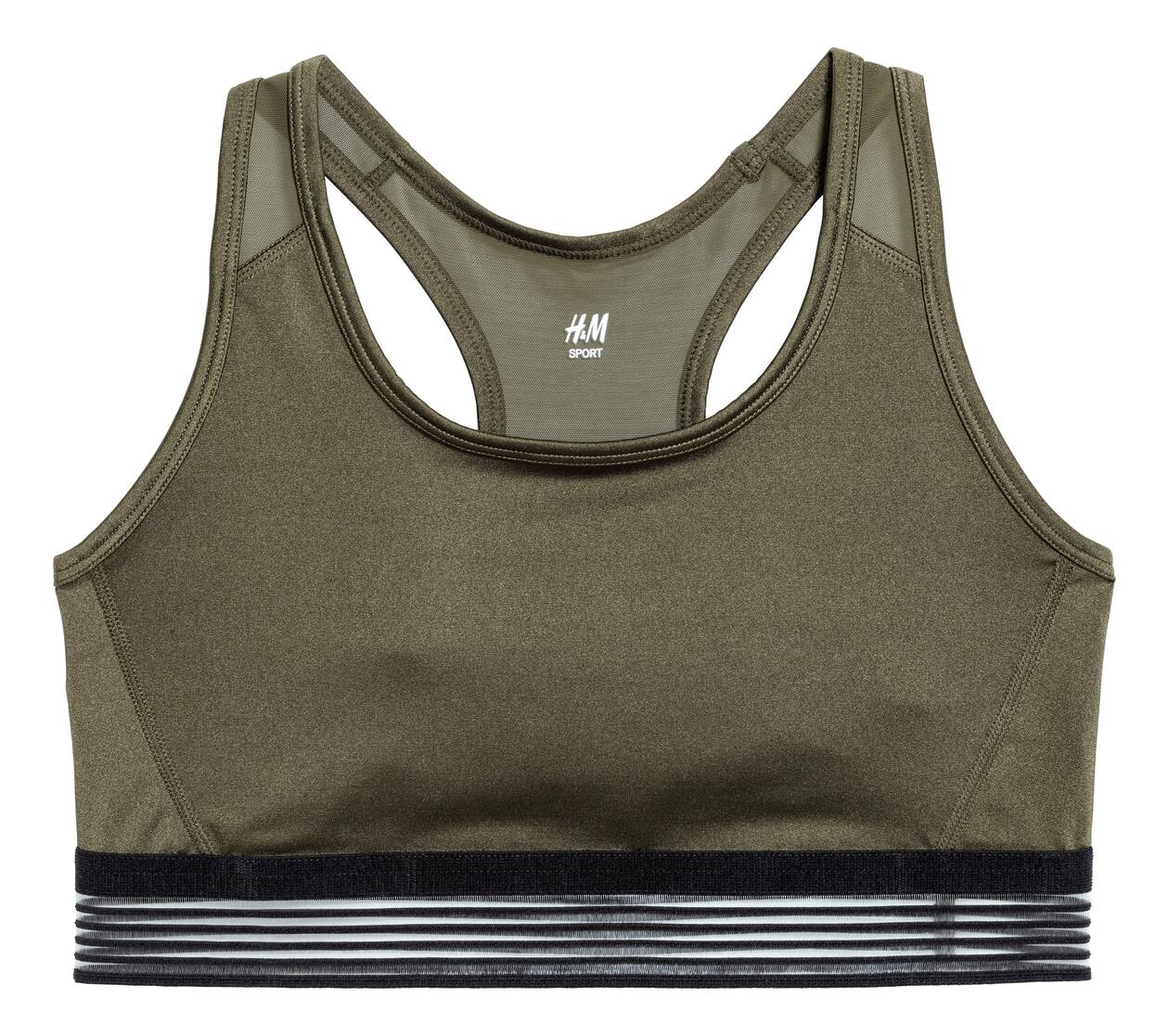 Women's Dark khaki green H&M+ Sports Bra Medium support | H&M US