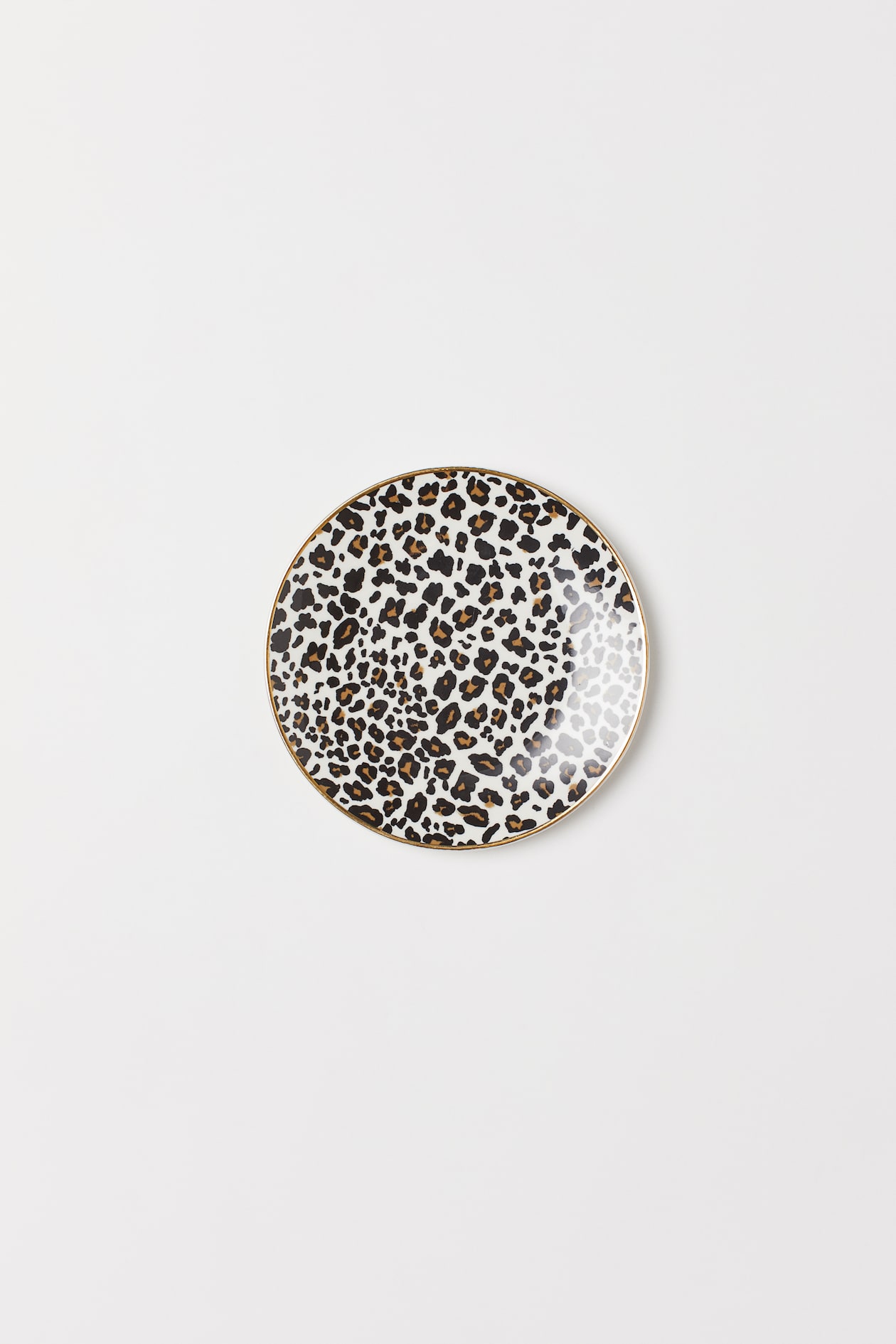 White/leopard print Small Porcelain Plate at H&M Home | H&M CA