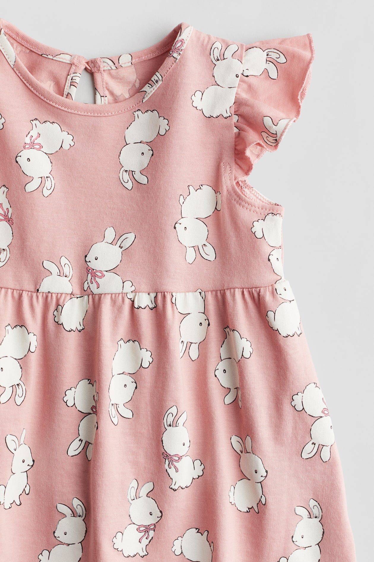 Pink/rabbits Printed Cotton Dress for kids | H&M US