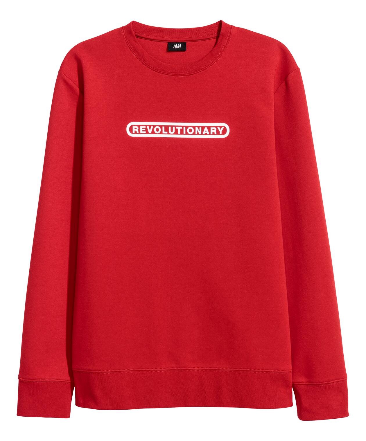 Sweatshirt with Printed Design - Long sleeve - Bright red - Men | H&M US