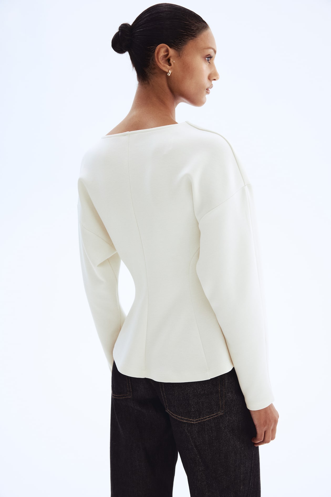 Women's White Waisted scuba top | H&M GB