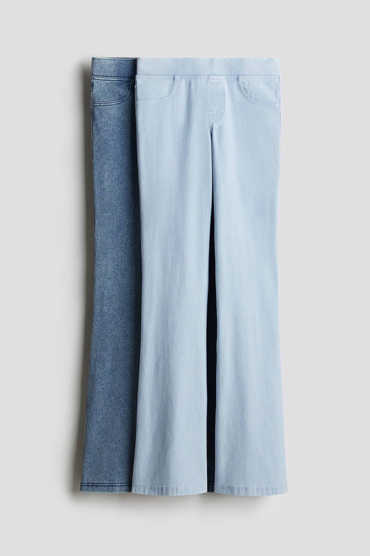 2-pack utsvingt bukse i trikot - Lys denimblå/Denimblå - BARN | H&M NO