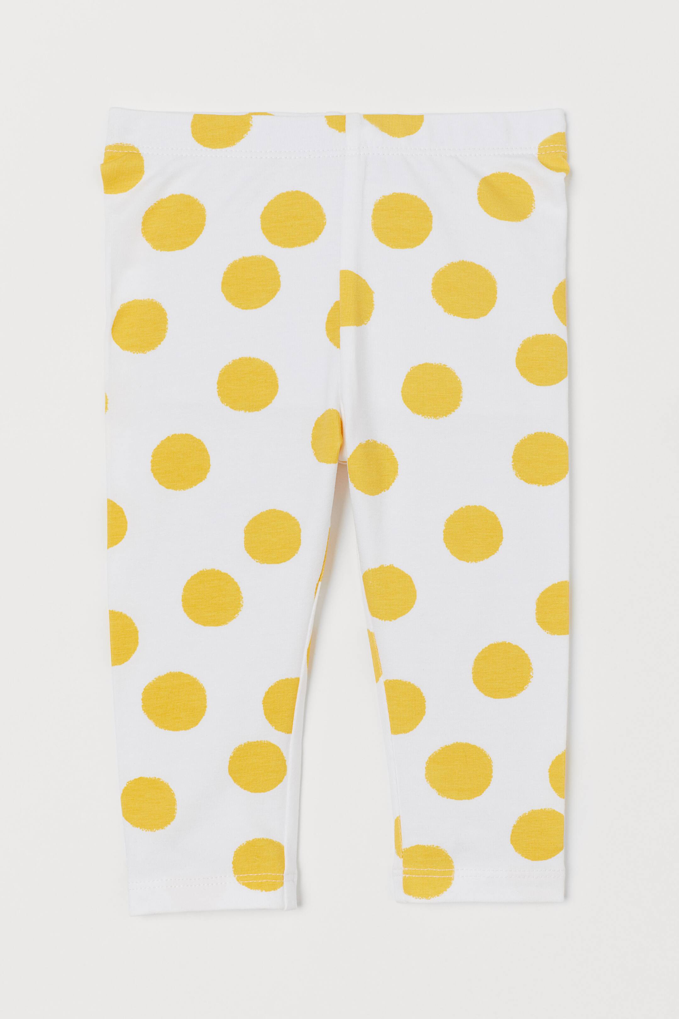 - Cotton leggings - White/Yellow spotted - Kids | H&M HK