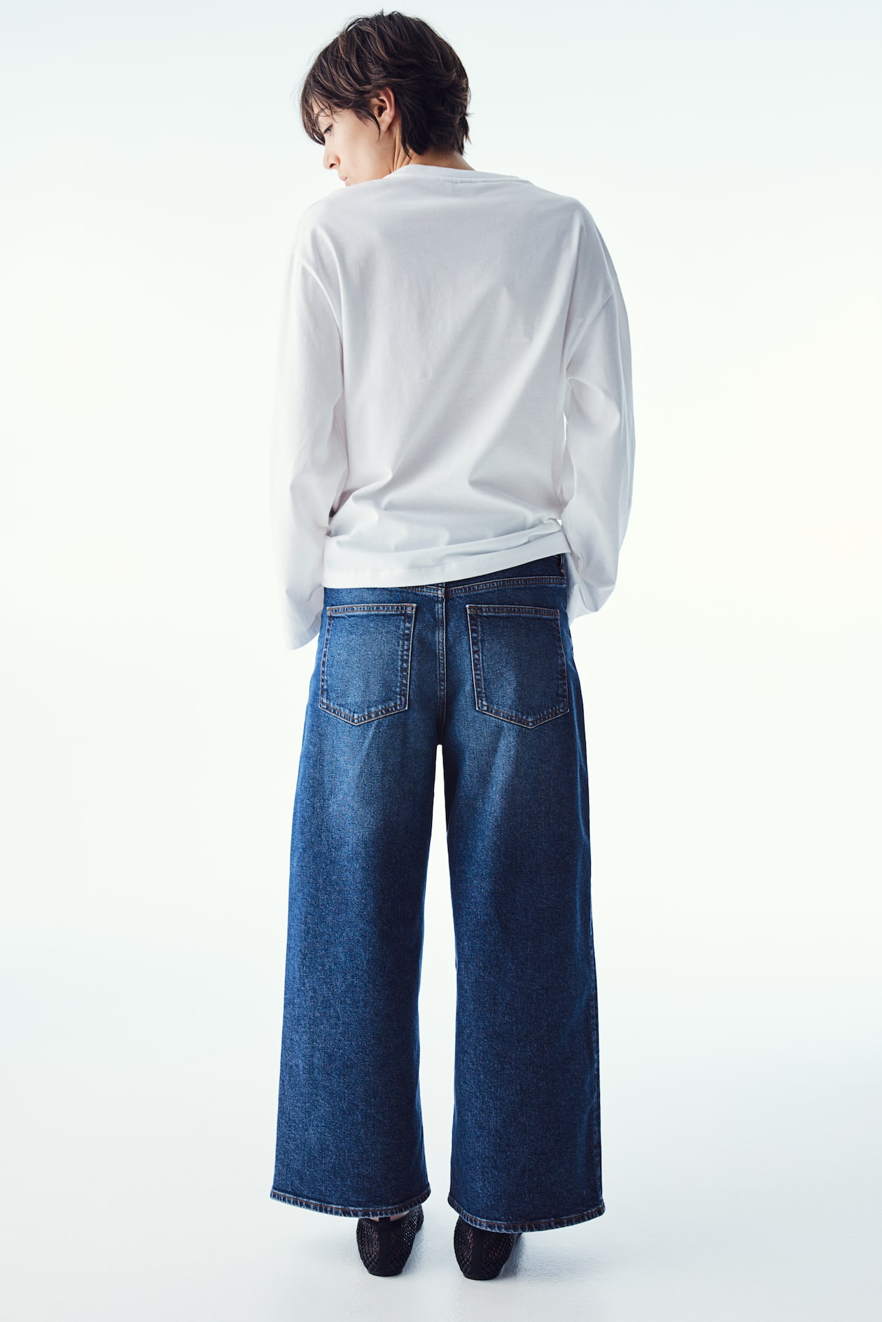 High Rise Wide-cut Jeans - Denim blue - Ladies | H&M US