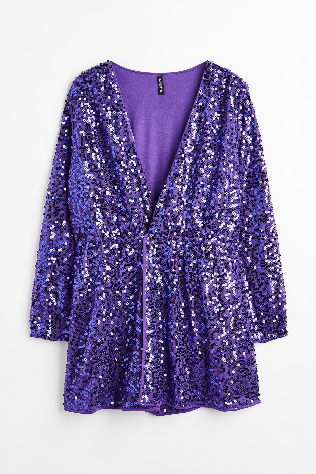 Women's Dark purple Sequined wrapover dress | H&M GB