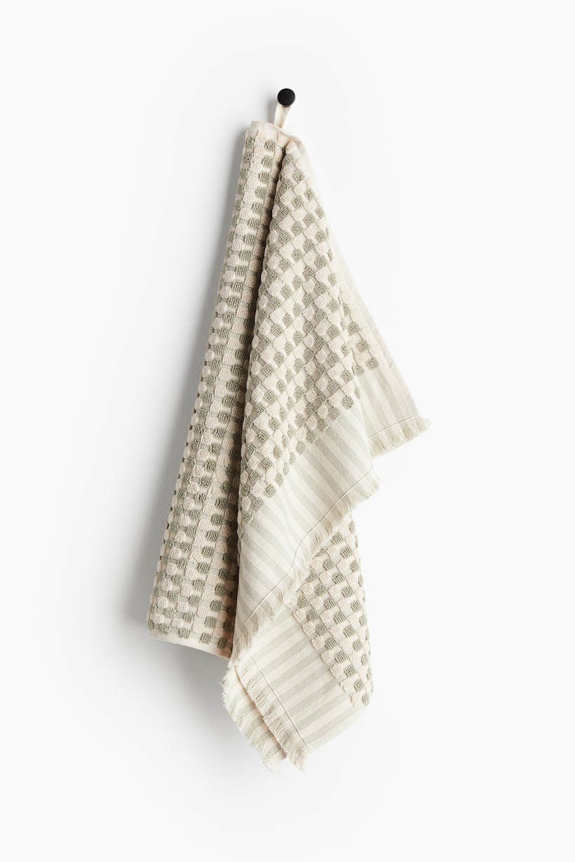 Green/dotted Patterned Cotton Terry Hand Towel at H&M Home | H&M US