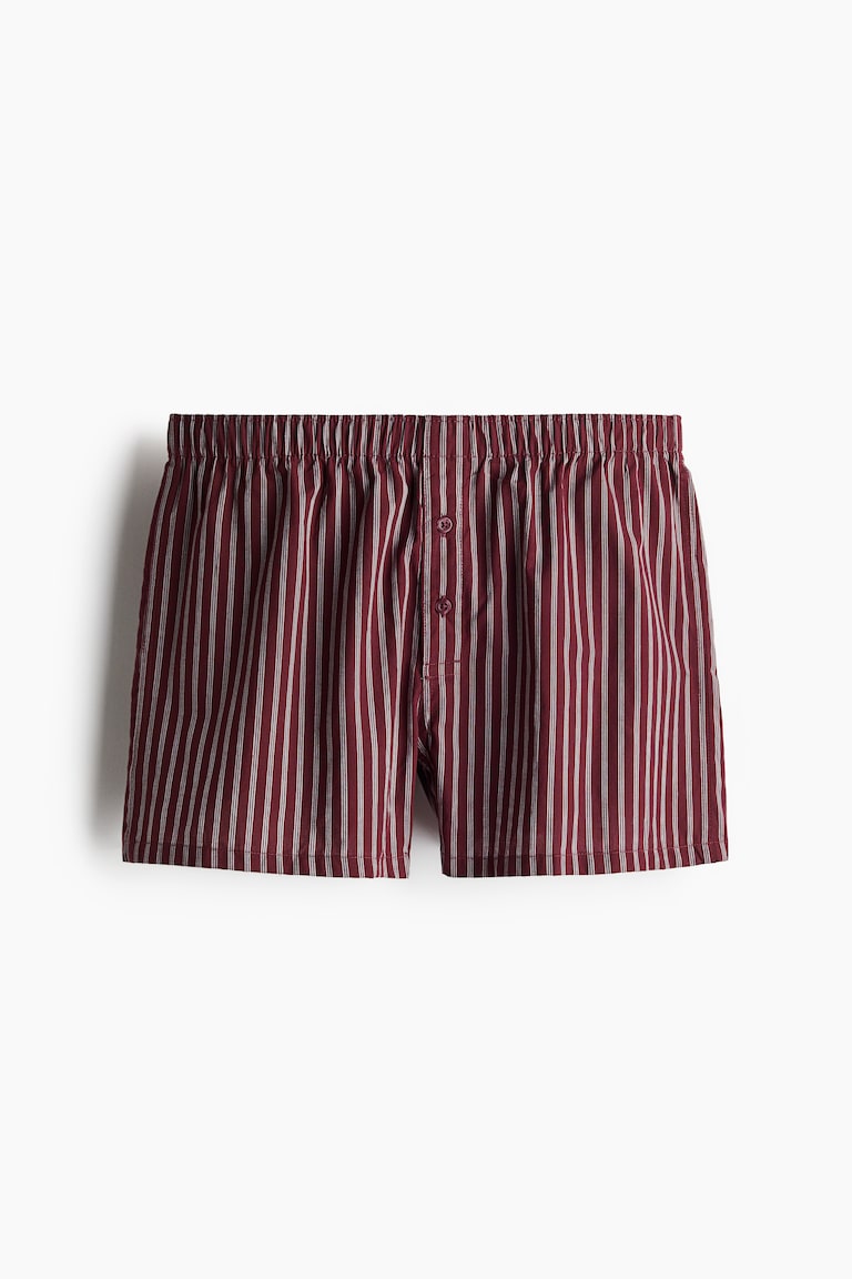 3-pack Woven Cotton Boxer Shorts - Red/striped - Men | H&M US