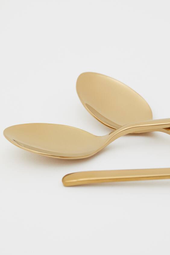 4-pack Teaspoons - Gold-colored/polished - Home All | H&M US