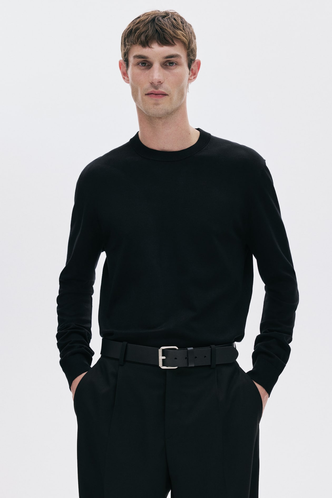 Fino pleteni džemper Regular Fit - Crna - Men | H&M RS