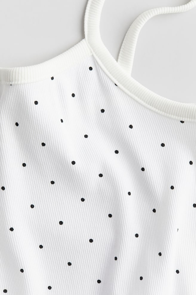 White/dotted Cotton Jersey Tank Top Dress for kids | H&M US