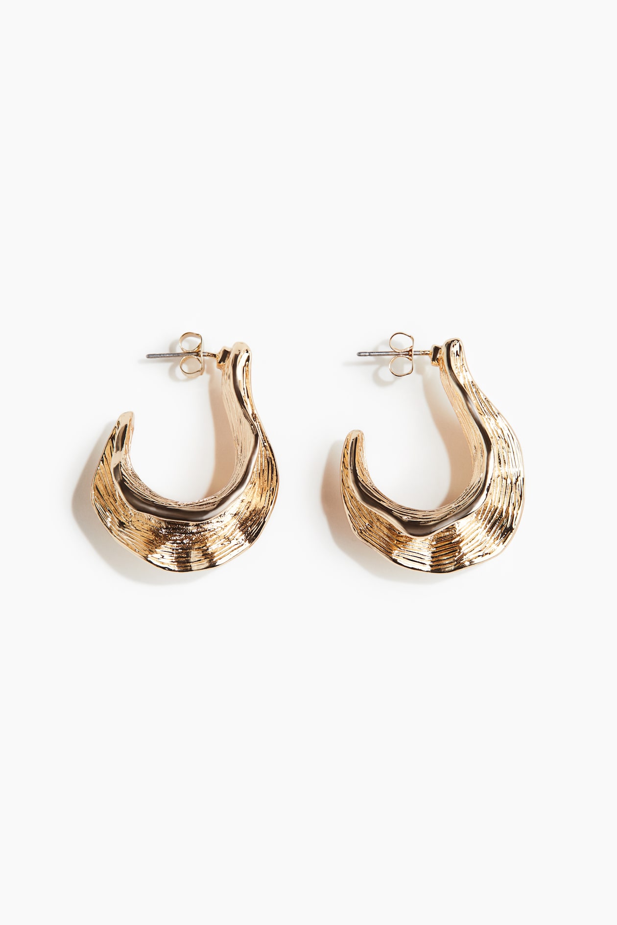 Women's Gold-coloured Organic-shaped hoop earrings | H&M IN