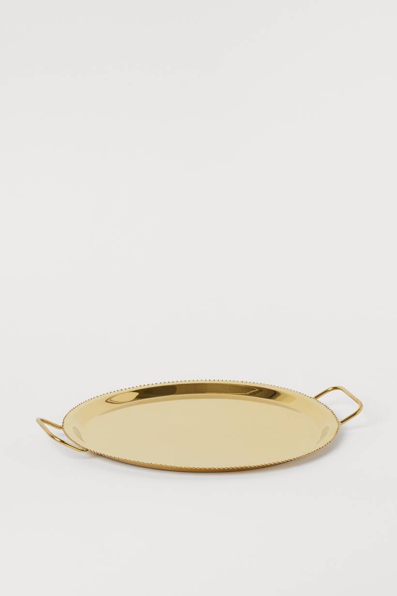 Rund metallbricka - Guld - Home All | H&M SE