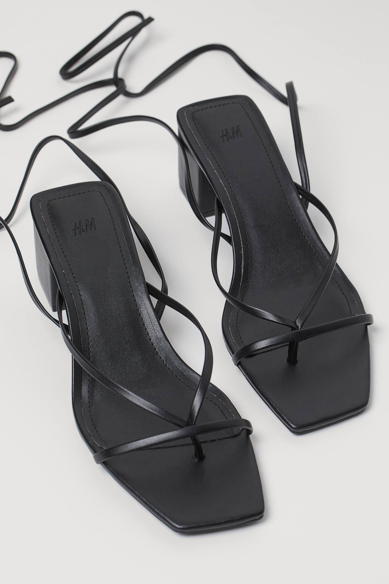 Tie-strap sandals - Black - Ladies | H&M GB