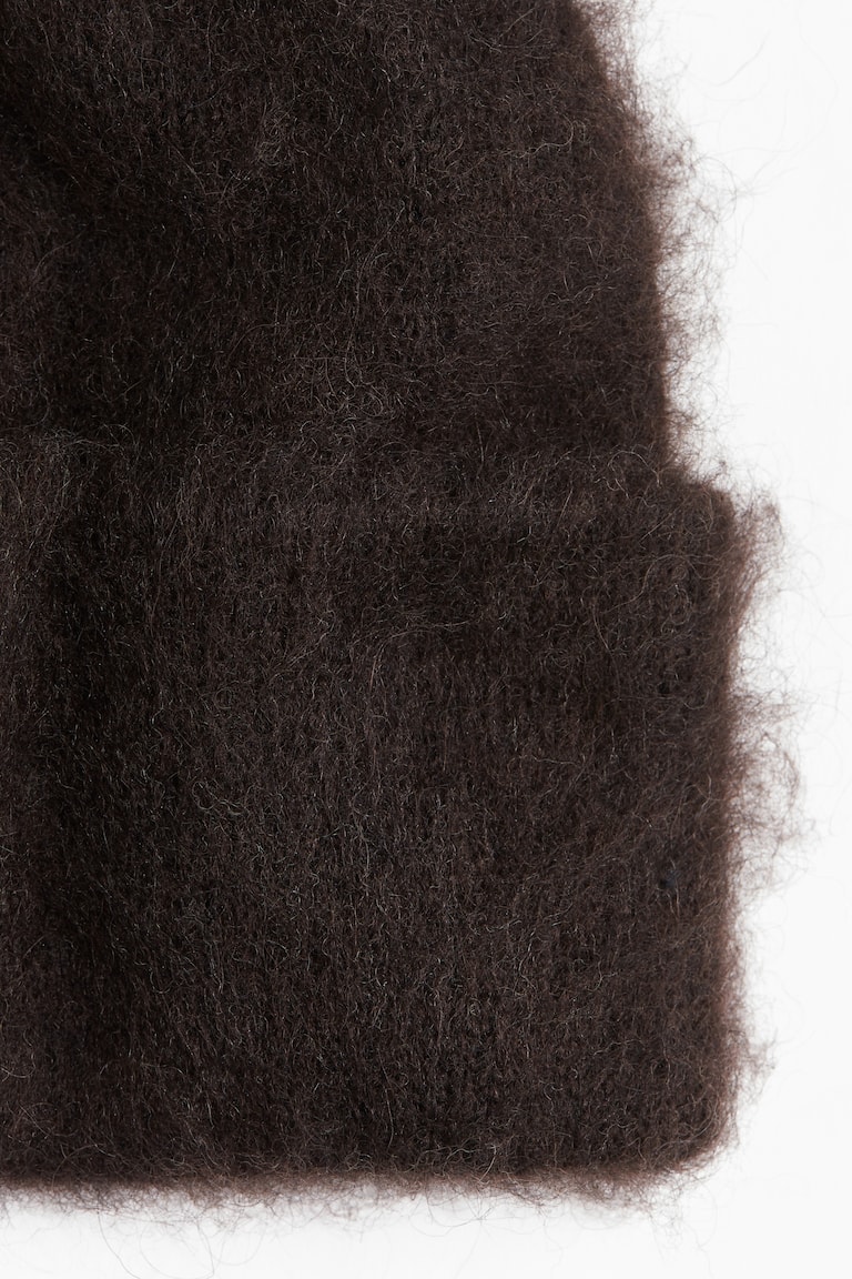 Fuzzy Wool-Blend Beanie - Dark brown - Men | H&M US