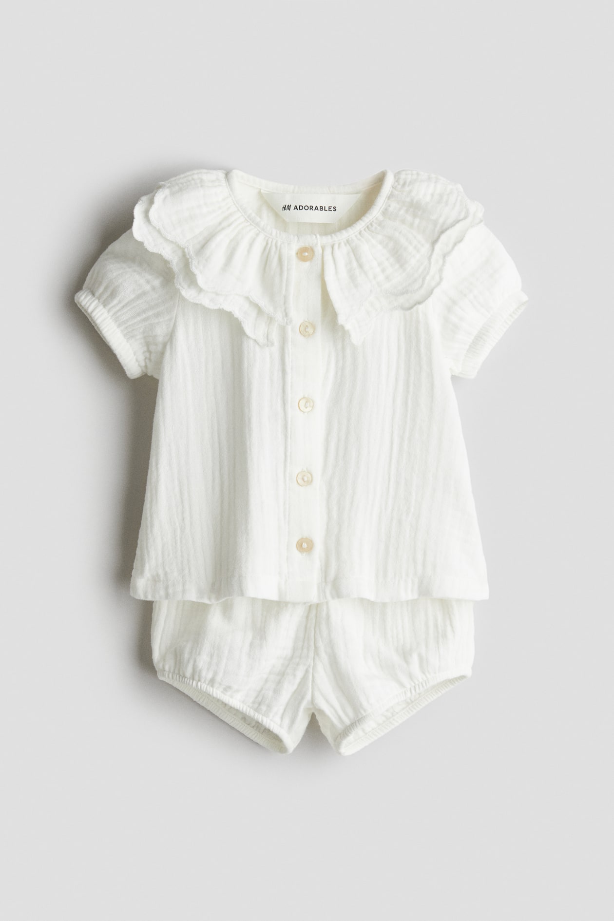 2-Piece Cotton Muslin Set - White - Kids | H&M US