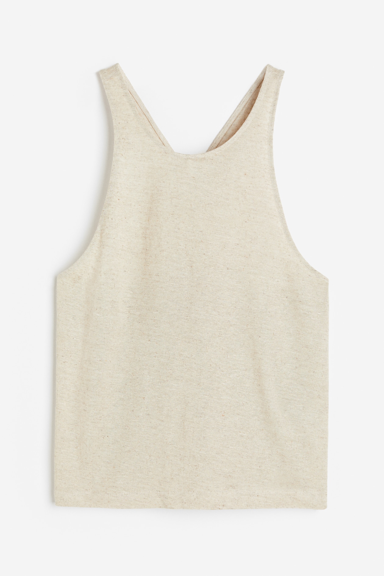Women's Beige melange Linen-blend Tank Top | H&M US