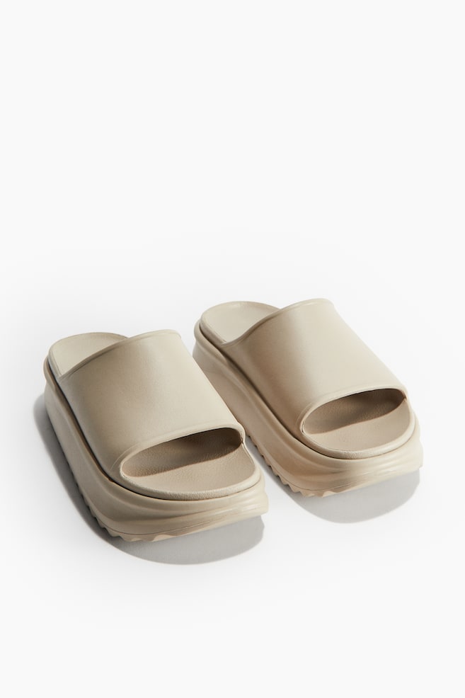 Women's Light beige Platform pool slides | H&M GB