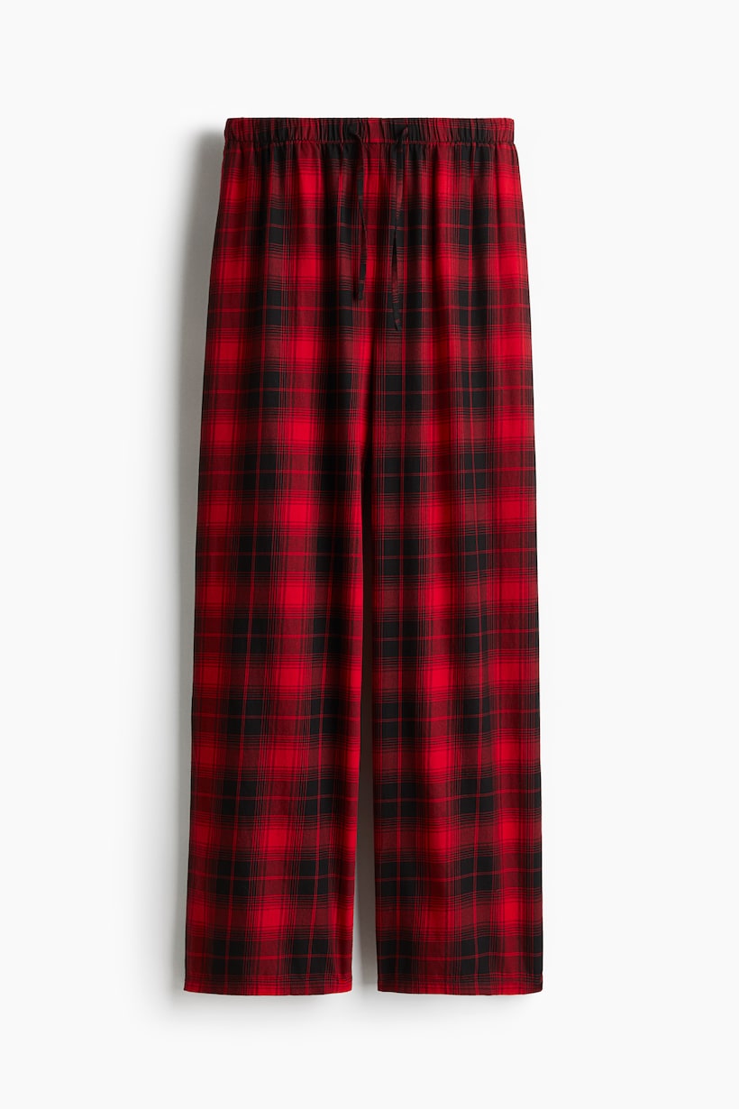 Women's Red/plaid Cotton Flannel Pajama Pants | H&M US