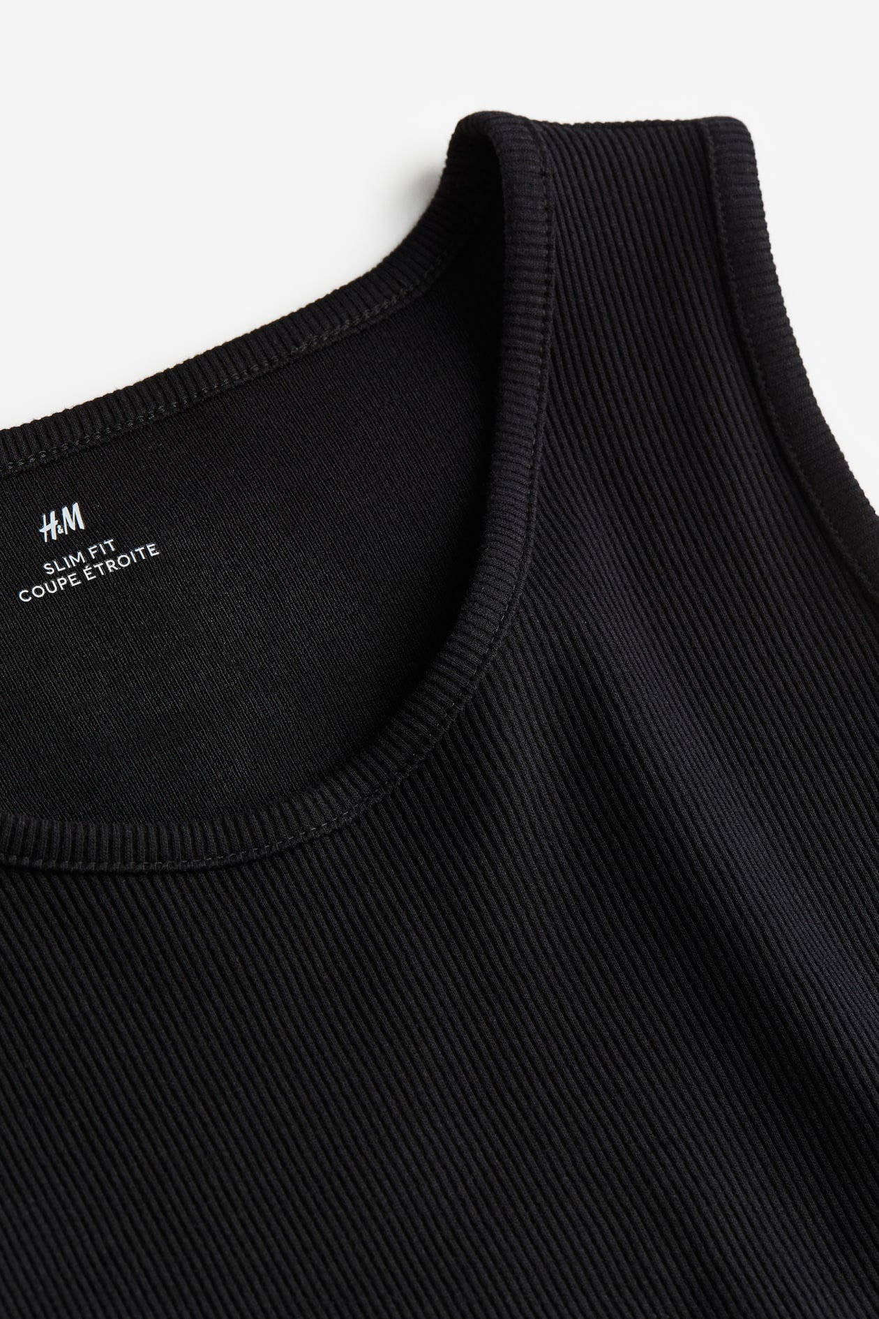 Slim Fit Ribbed Tank Top - Black - Men | H&M US