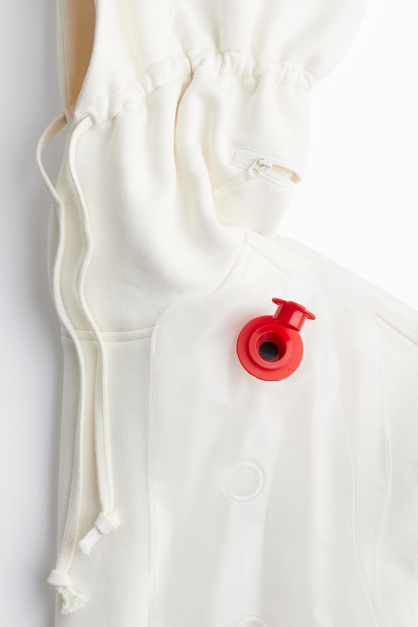 Sports hoodie with inflatable collar - White/Endorphins - Ladies | H&M IN