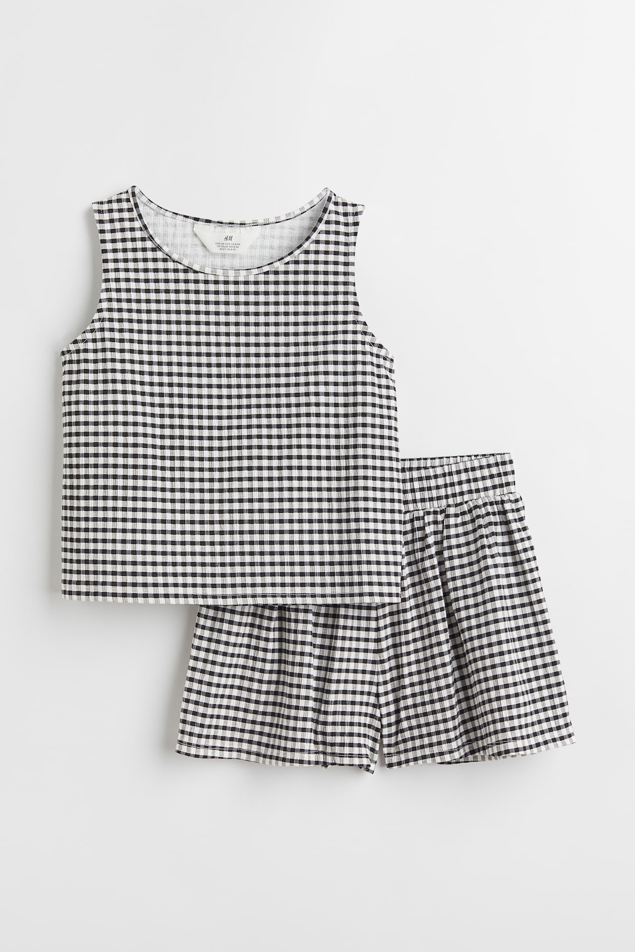 2-delat set med linne och shorts - Svart/Rutig - BARN | H&M SE