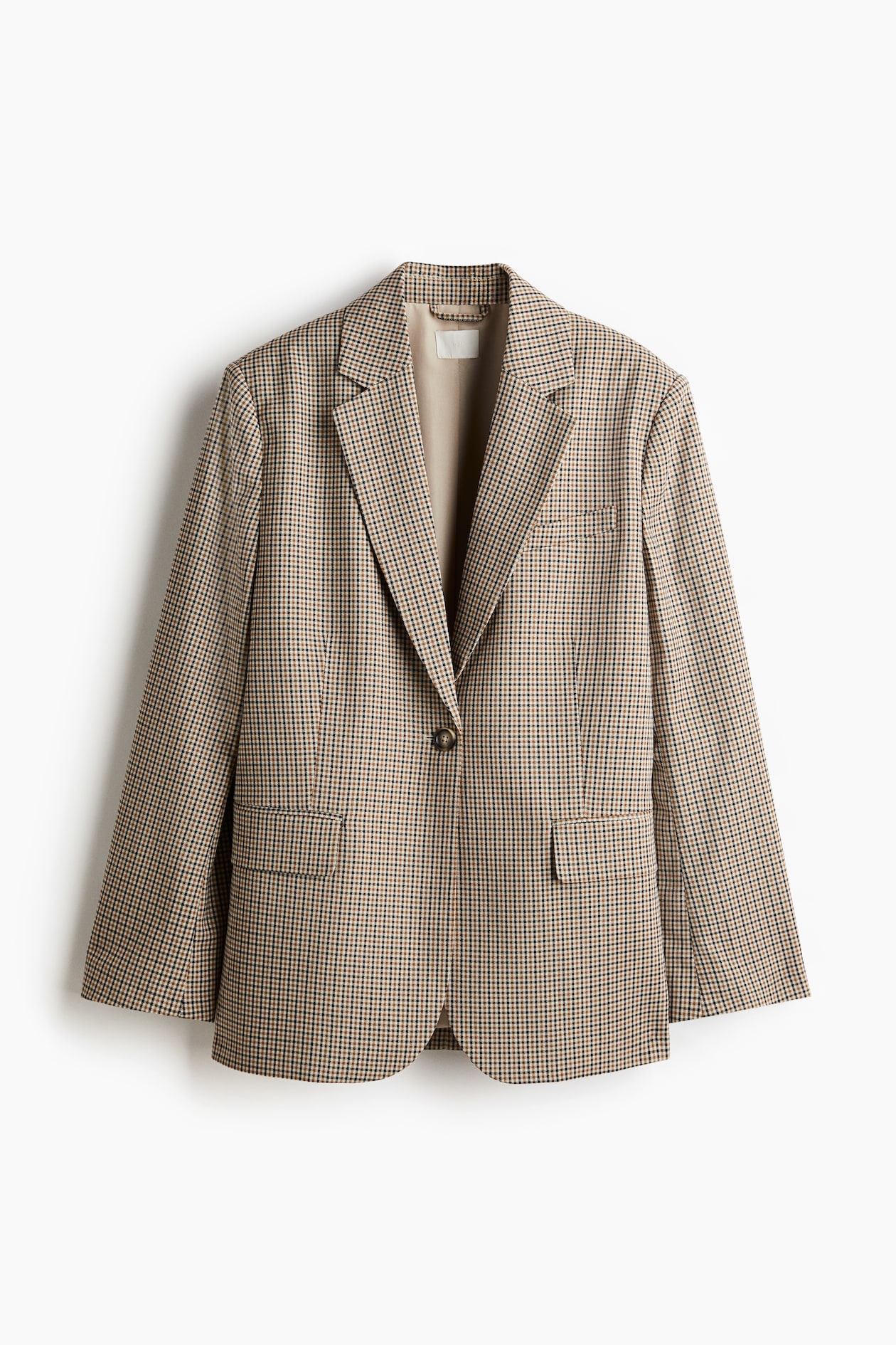 Women's Beige/Checked Loose-fit blazer | H&M GB