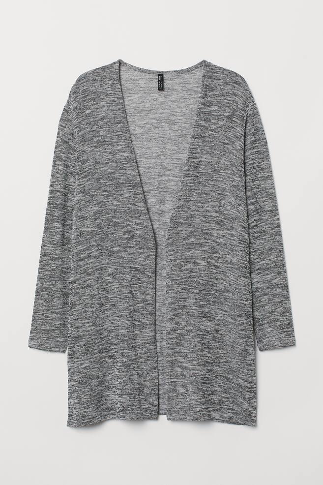 H&M+ Fine-knit Cardigan - Black/gray melange - Ladies | H&M US