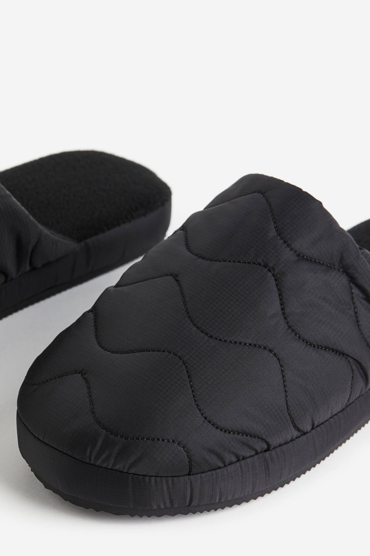 Warm-lined Padded Slippers - Black - Men | H&M US