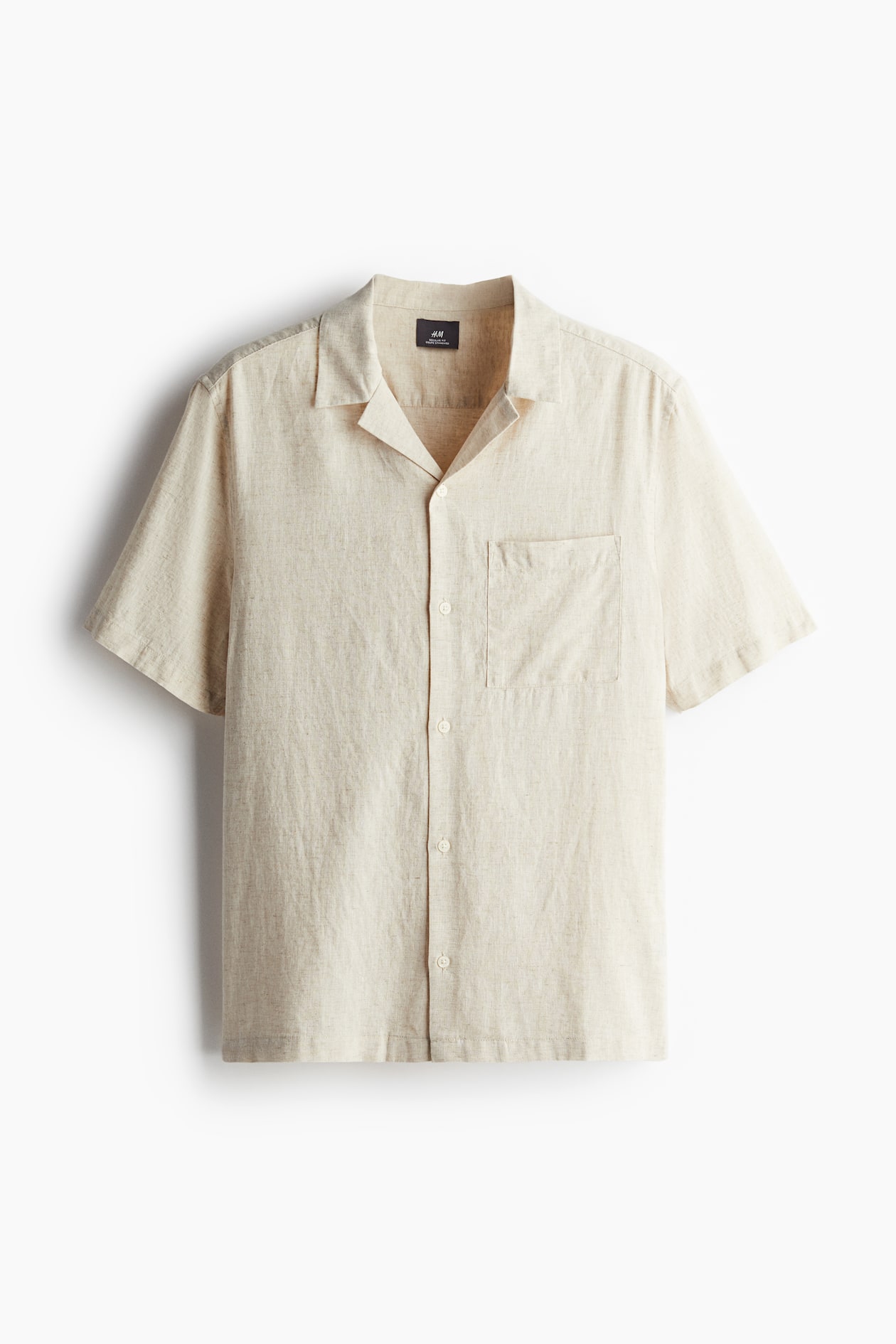 Men’s Light beige Regular Fit Linen-Blend Resort Shirt | H&M US