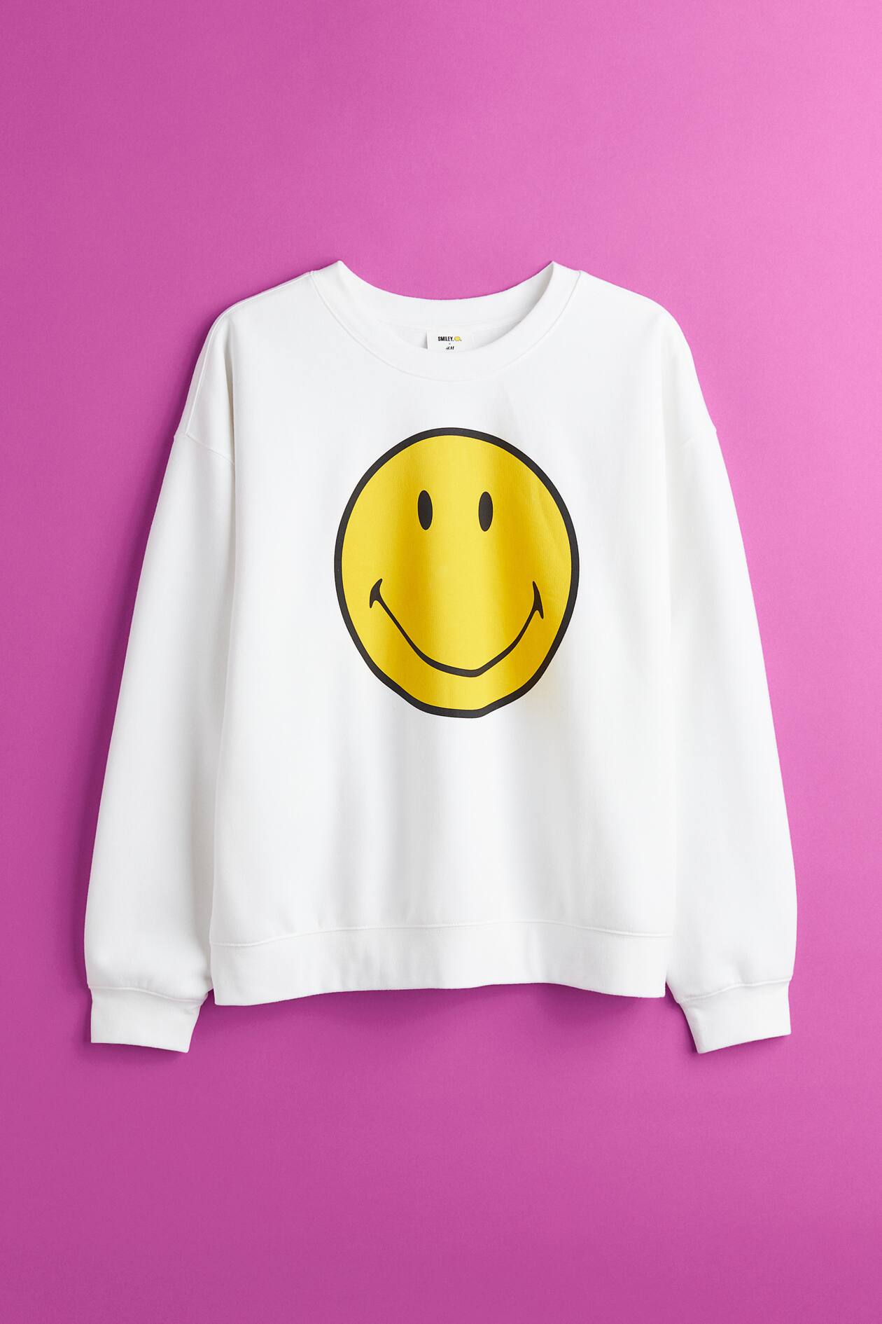 H&M+ Sweatshirt mit Motiv - Weiß/Smiley® - Ladies | H&M DE