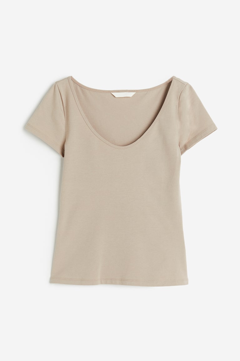 Figurnära T-shirt - Beige - DAM | H&M SE