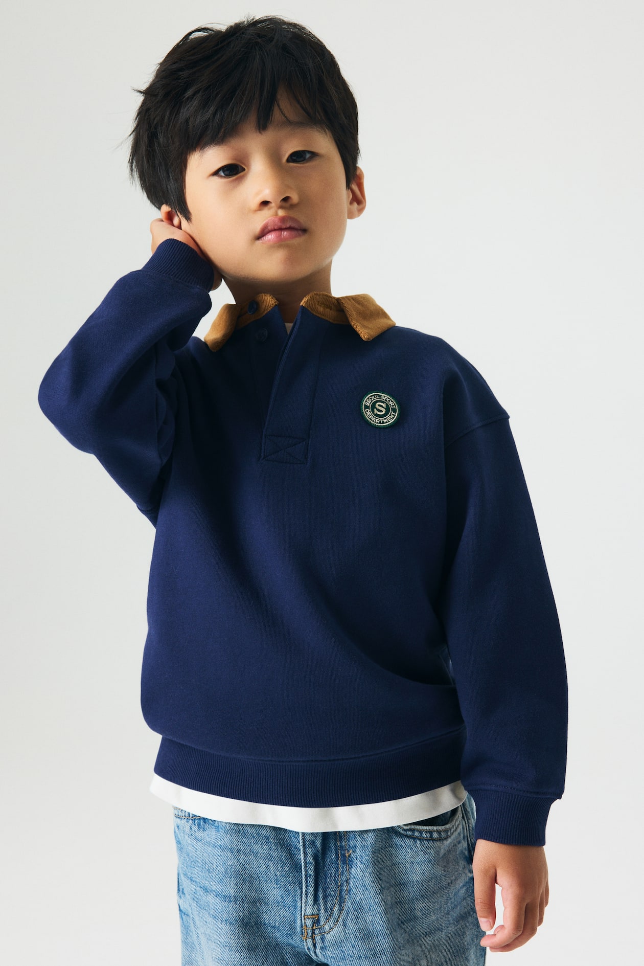 Camisola de rugby de corte solto - Azul marinho/S - CRIANÇA | H&M PT