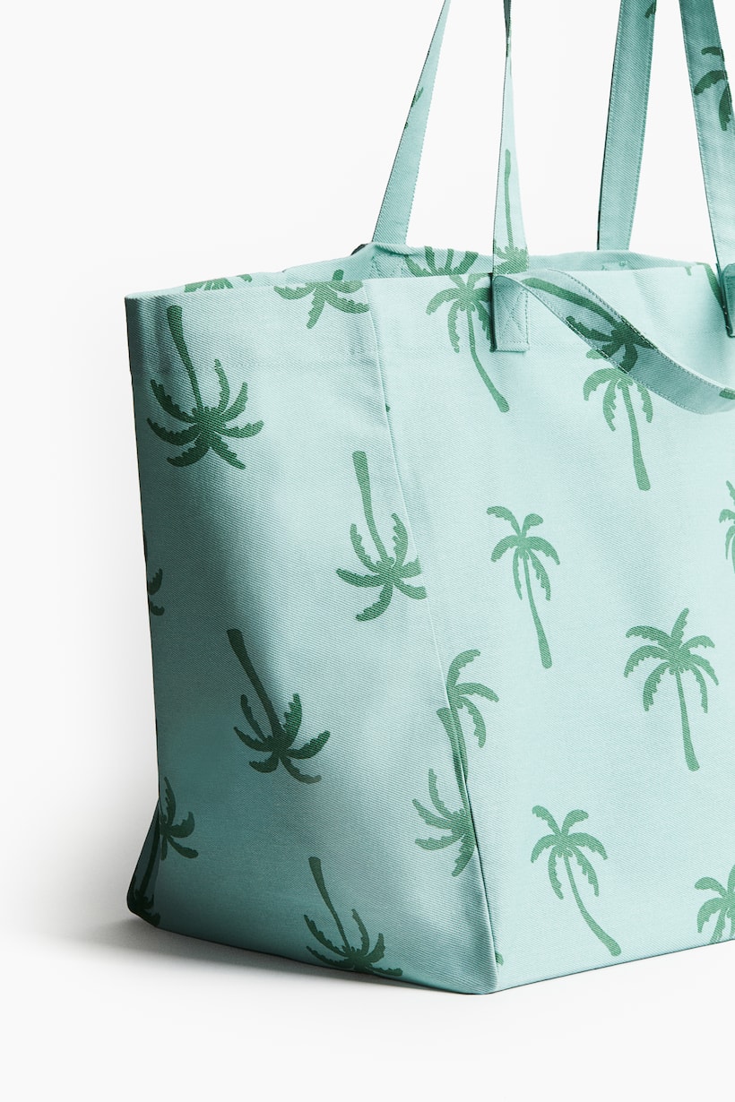 Turquoise/patterned Patterned Beach Bag at H&M Home | H&M US