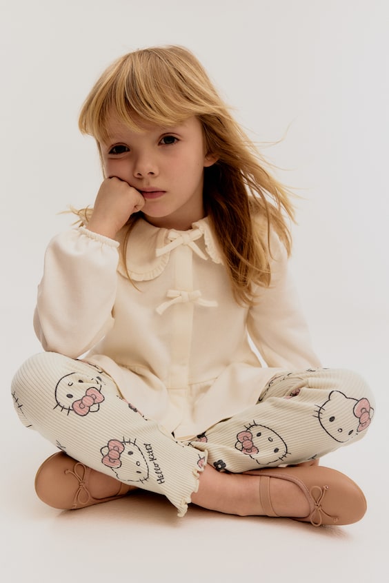 Jersey leggings - Light beige/Hello Kitty - Kids | H&M GB