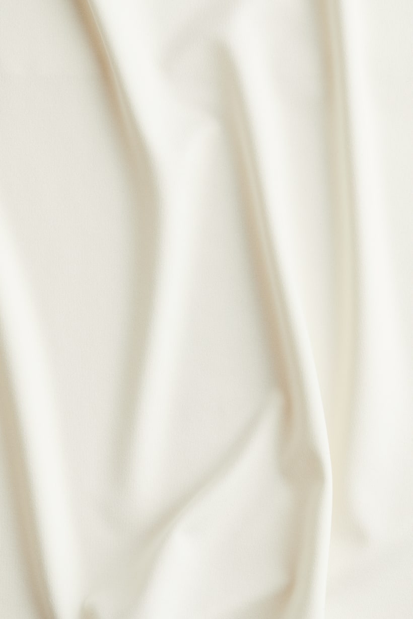 Women's Cream Boat-Neck Microfiber Top | H&M US