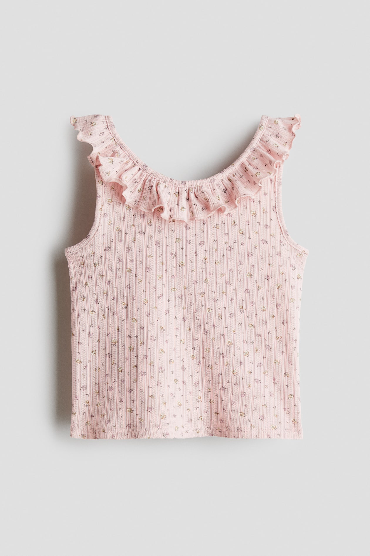 Light pink/floral Ruffle-Trimmed Top for kids | H&M CA