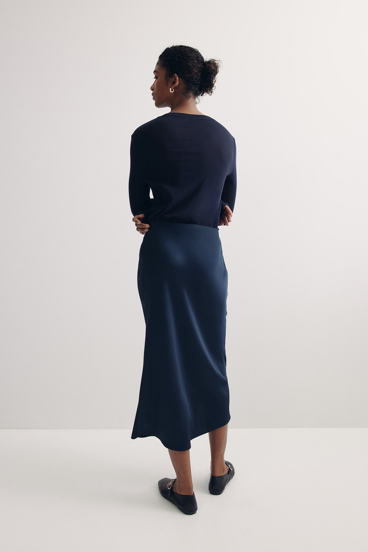 Midi Skirt - Navy blue - Ladies | H&M US
