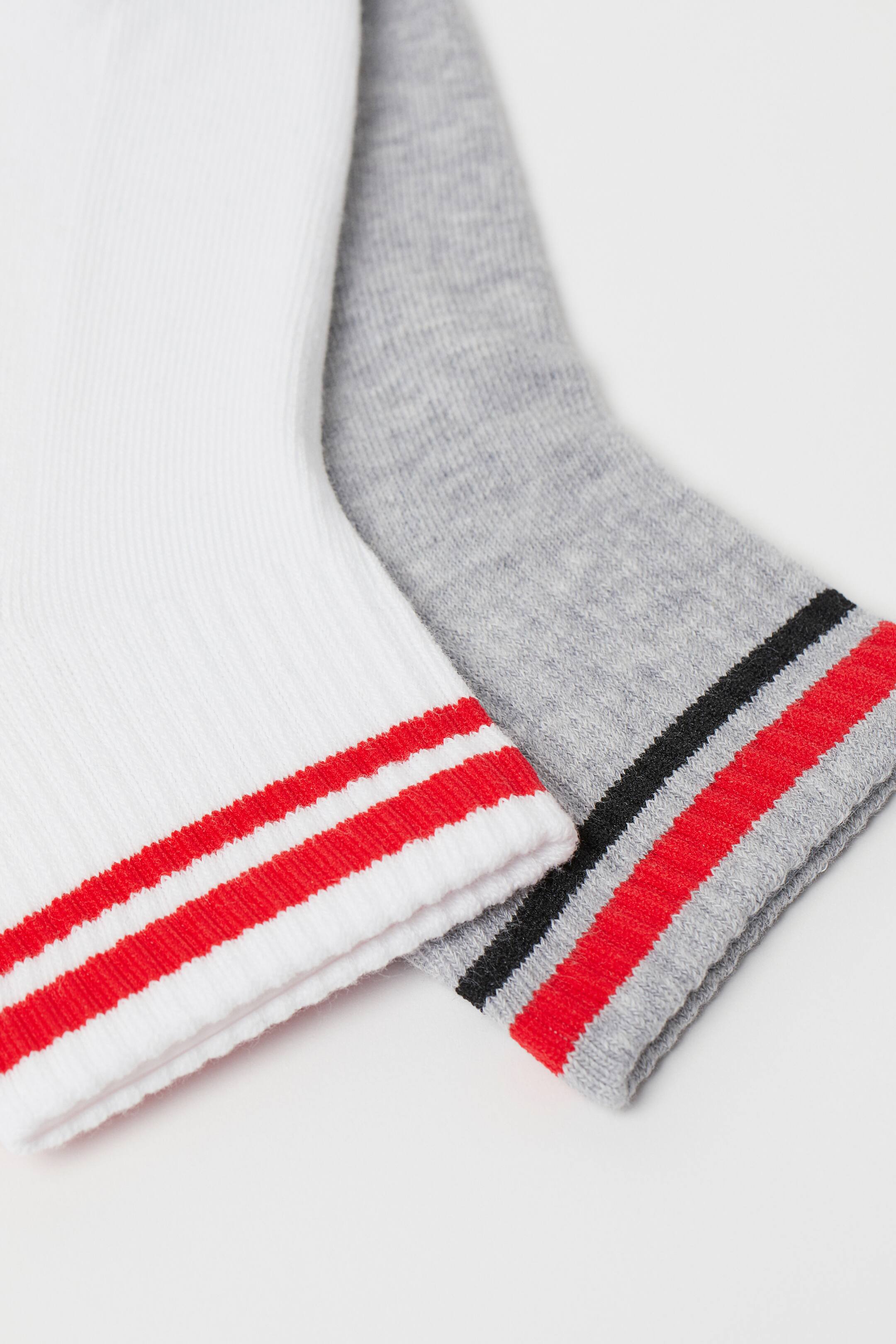2-pack trainer socks - White/Grey marl - Ladies | H&M