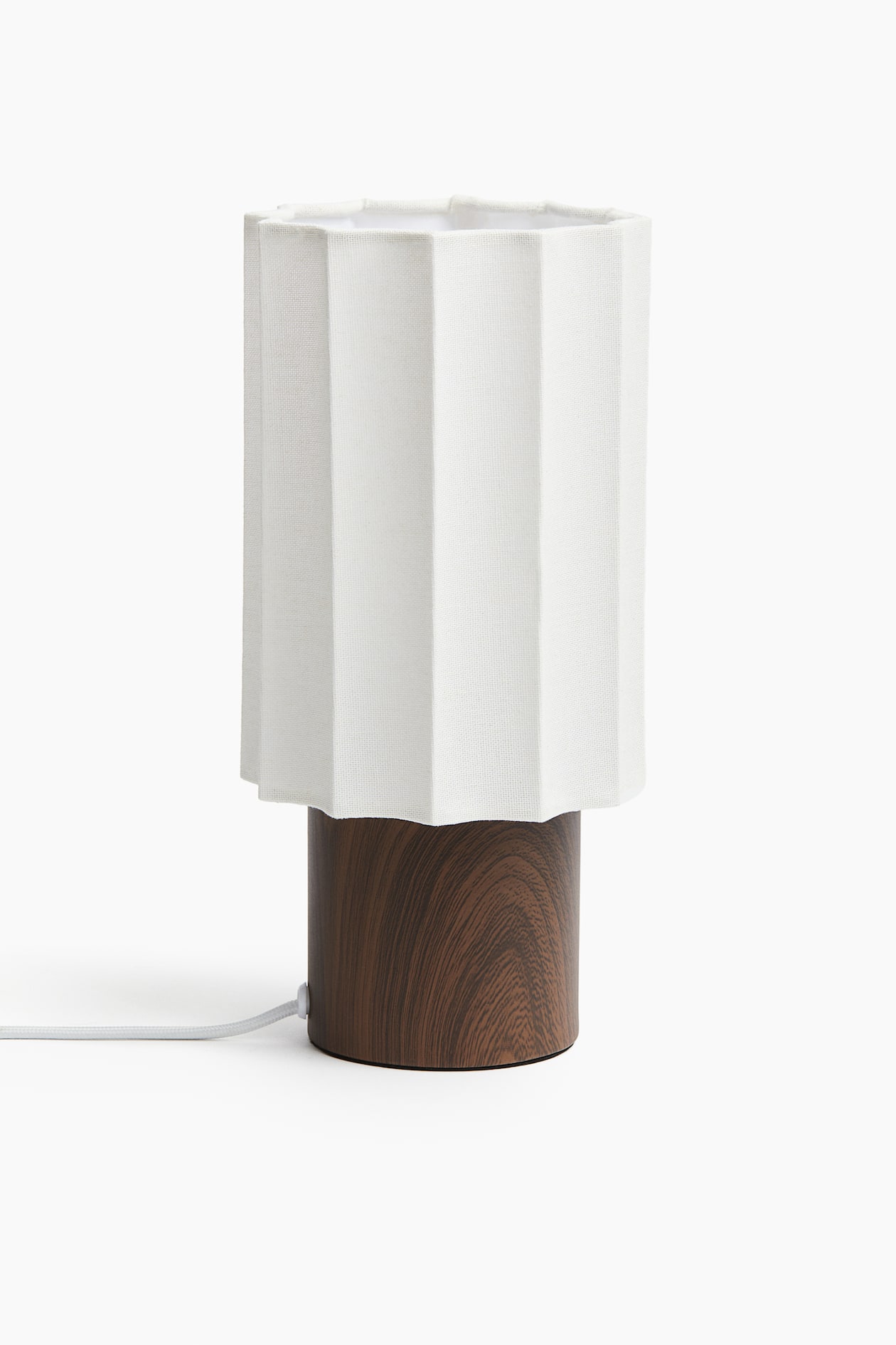 White/Dark brown Linen-blend table lamp at H&M Home | H&M GB